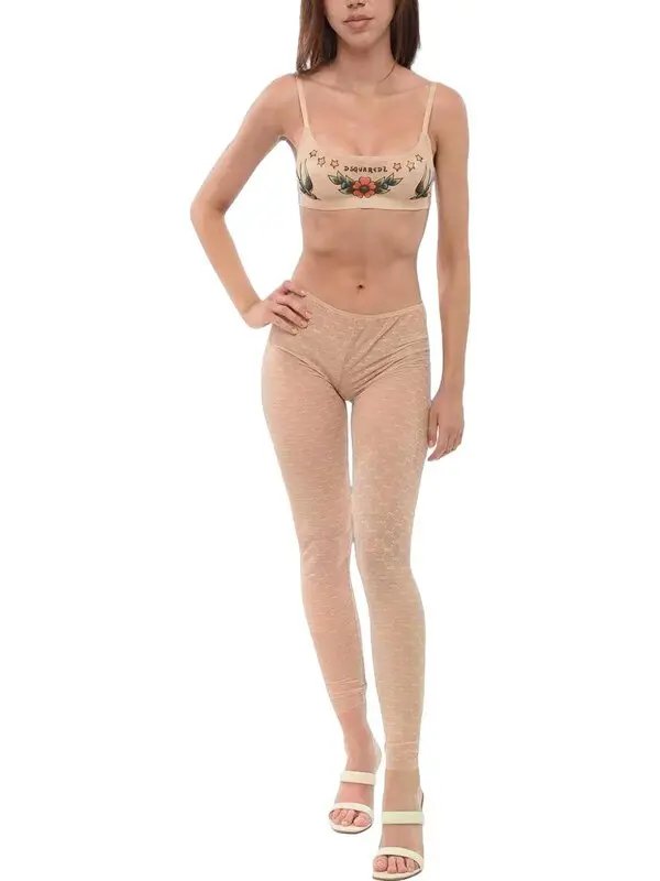 Dsquared2 Monogram Lace Tights - Neutrals