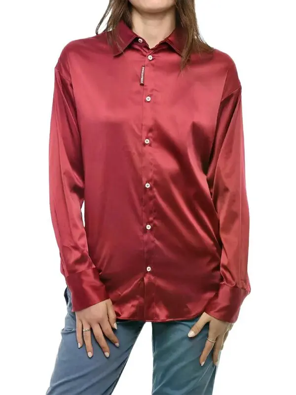 Dsquared2 Embellished Logo Shirt - Red