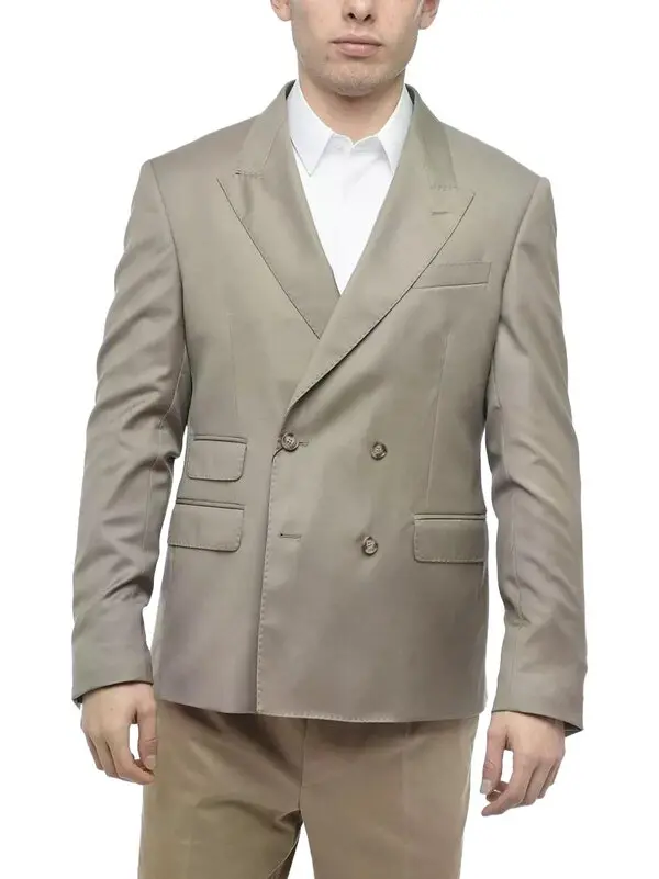 1989 STUDIO Double-breasted Peak-lapel Blazer - Neutrals