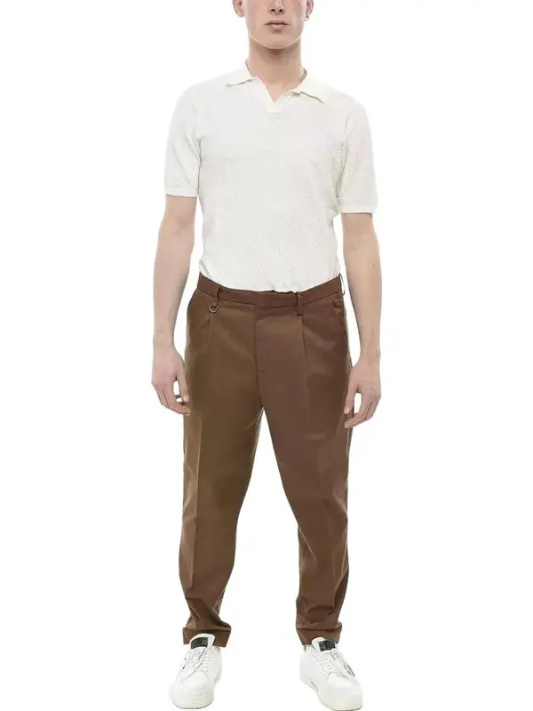 PAOLO PECORA Duomo Pleated Trousers - Brown