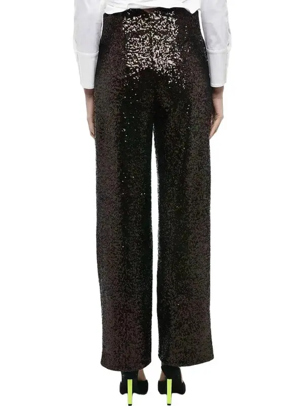 IN THE MOOD FOR LOVE Sequined Wide-leg Trousers - Brown