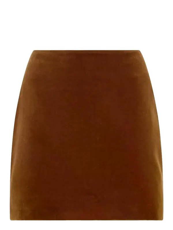 BLAZÉ MILANO Velvet Smiley Mini Skirt - Brown