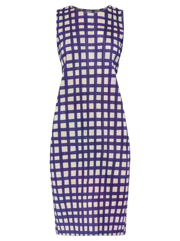 Issey Miyake Basket Sleeveless Midi Dress - Blue