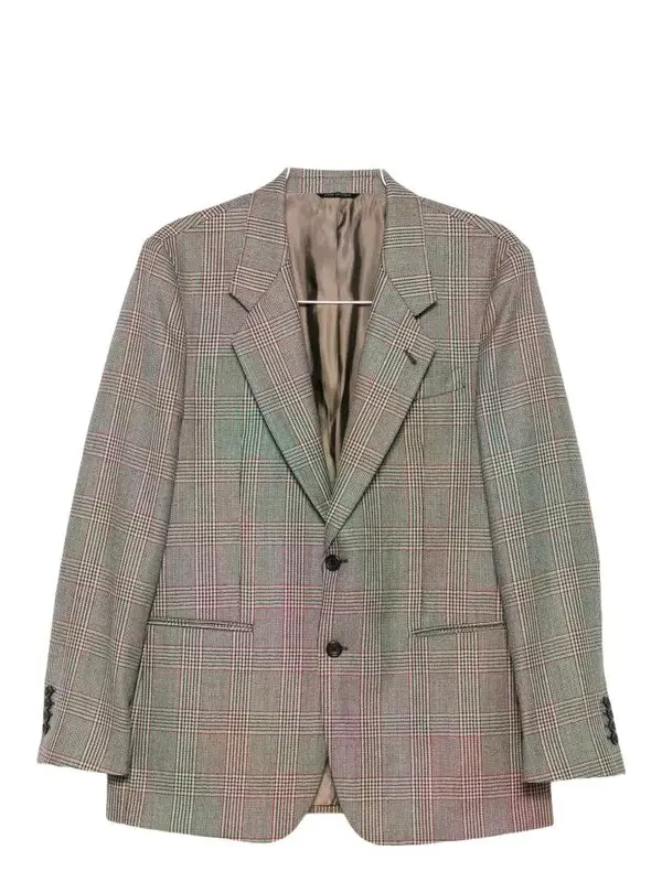REVERES 1949 Prince Of Wales Check Single-breasted Blazer - Neutrals