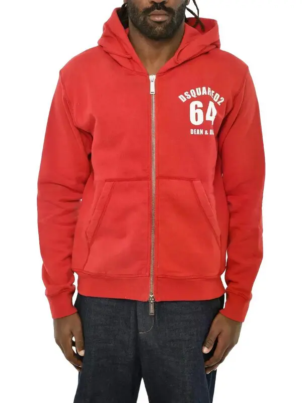 Dsquared2 Logo-print Zip-up Hoodie - Red