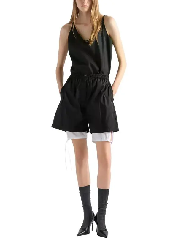 Prada Re-nylon Wide Leg Shorts - Black