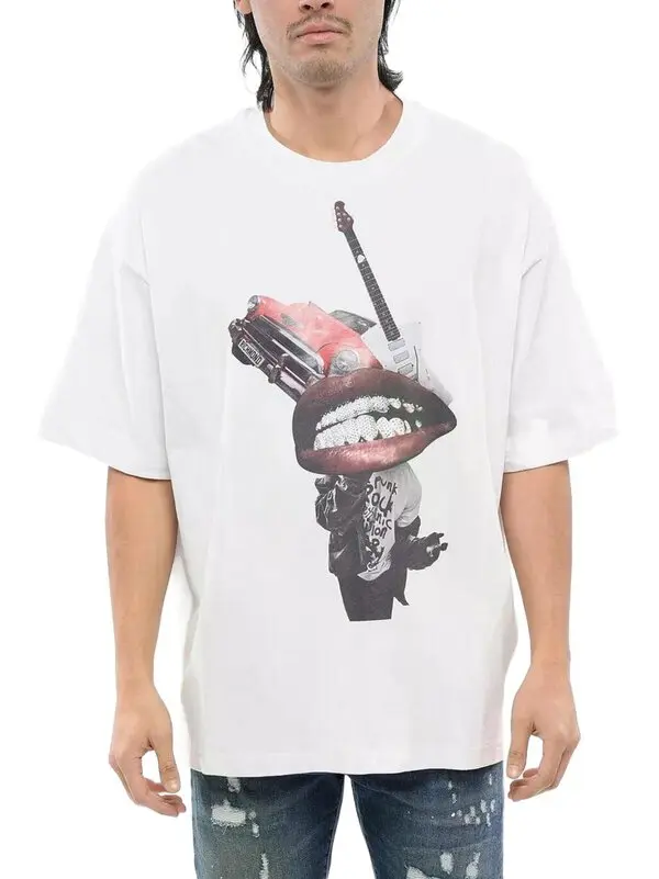 John Richmond Rhinestone-embellished Graphic-print T-shirt - White