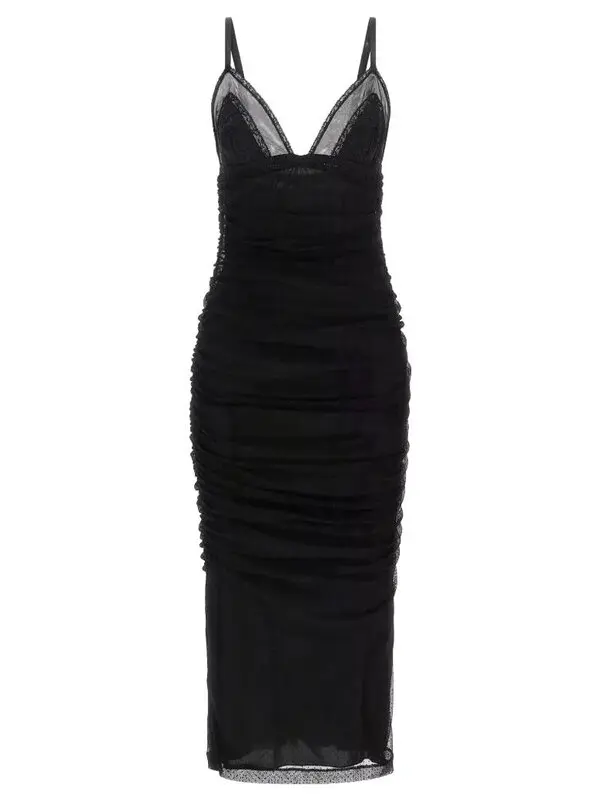 Dolce & Gabbana Tulle Midi Dress - Black