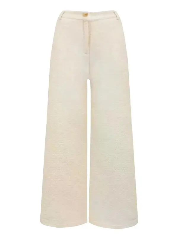 Clea Linnea Bouclé Wide-leg Trousers - Neutrals