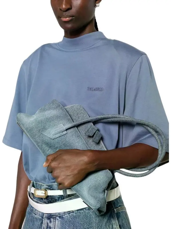 Attico Denim-effect Shoulder Bag - Blue