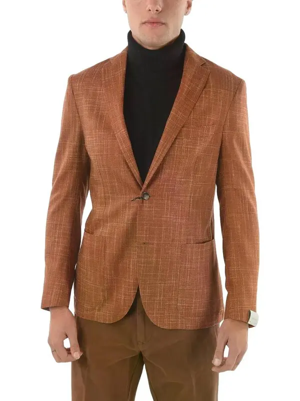 Corneliani Single-breasted Silk Blazer - Brown
