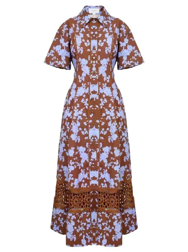 Clea Taliah Maxi Shirt Dress - Brown