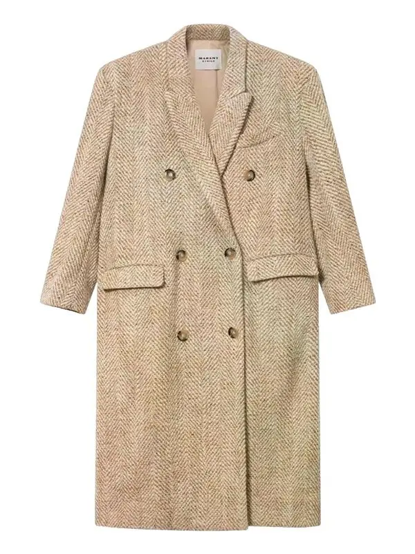 MARANT ETOILE Herringbone-knit Coat - Neutrals