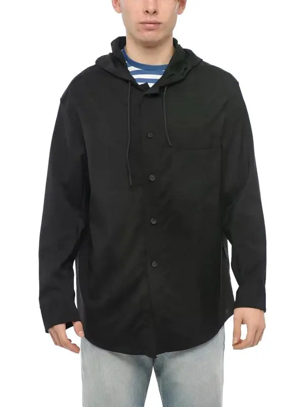 HEVO Hooded Chest Pocket Lightweight Jacket - Black