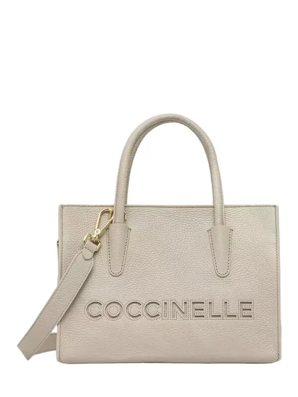 COCCINELLE Small Logo Debossed Tote Bag - Neutrals