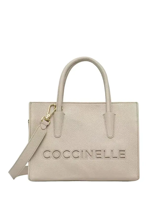 COCCINELLE Small Logo Debossed Tote Bag - Neutrals