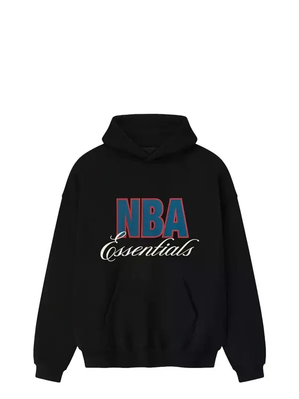 Fear Of God Nba Essentials Logo-print Hoodie - Black