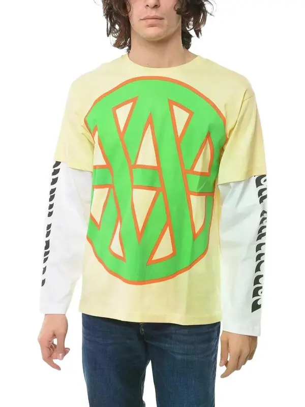 VYNER ARTICLES Print-detail Long-sleeve Top - Neutrals