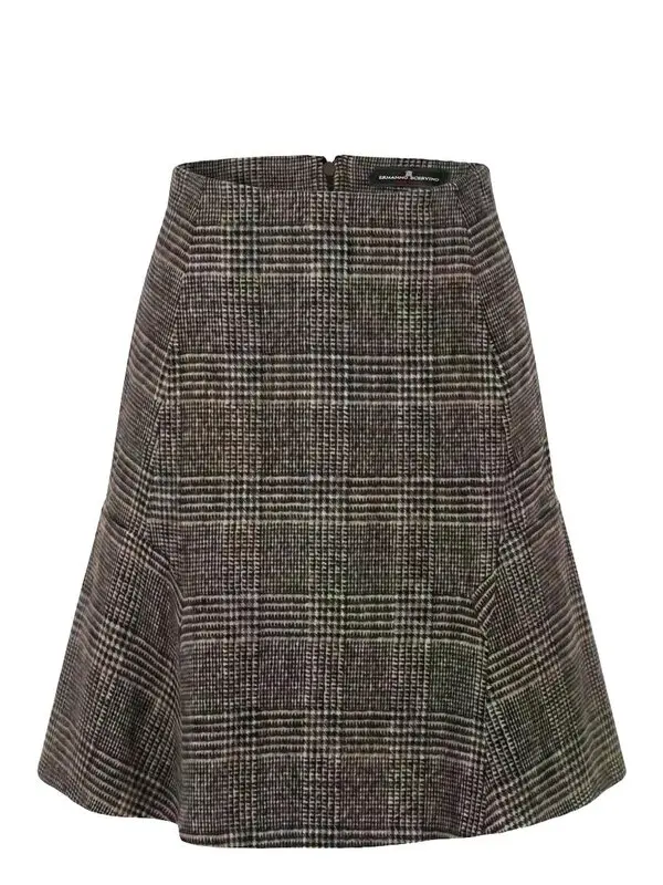 Ermanno Scervino Prince Of Wales-check Wool Mini Skirt - Brown
