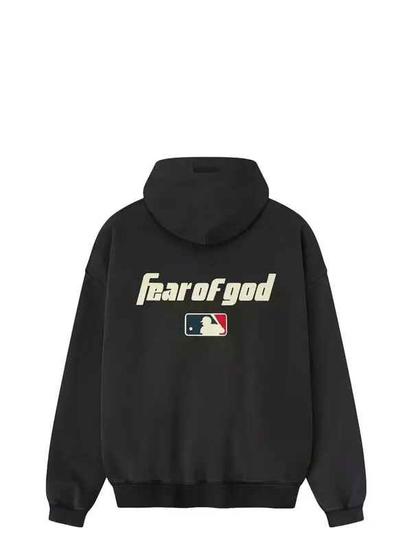 Fear Of God Logo Print Hoodie - Black
