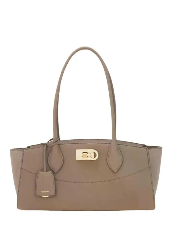 FERRAGAMO Studio Soft Bag East West - Neutrals