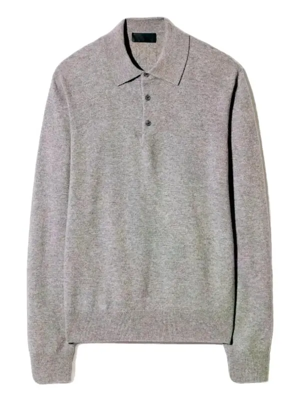NILI LOTAN Jovan Cashmere Polo Sweater - Grey