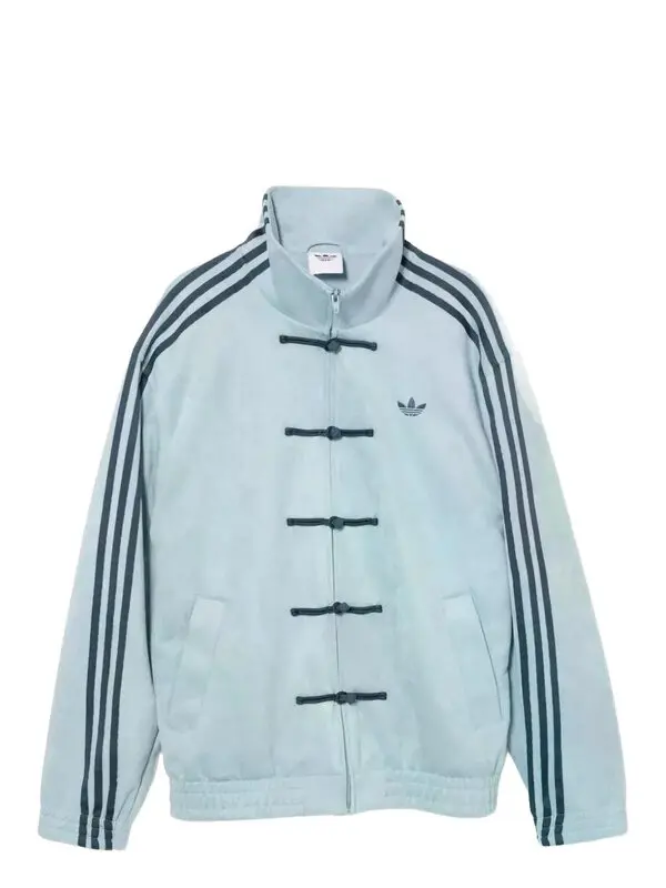Adidas Logo Embroidered Zip-up Jacket - Blue