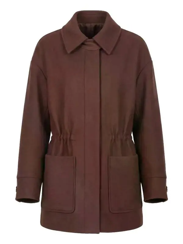 Patrizia Pepe Drawstring Long-sleeve Coat - Brown