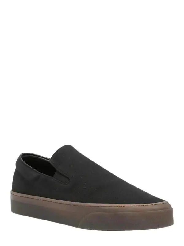 THE ROW Mh Slip-on Canvas Shoes - Black