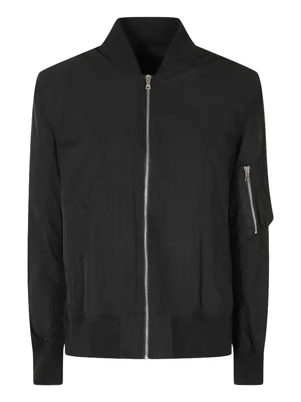 SEMICOUTURE Zip-up Pleated Bomber Jacket - Black