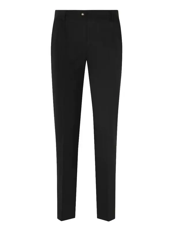 Dolce & Gabbana Tailored Logo Plaque Trousers - Black