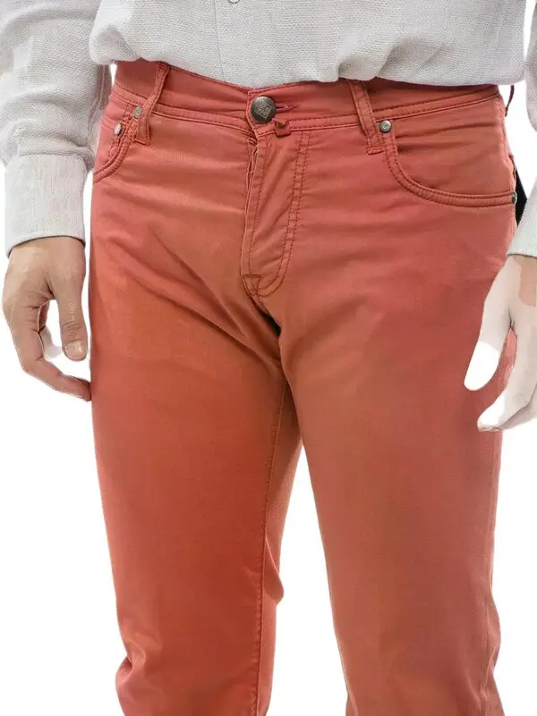 Corneliani Tone-on-tone Embroidered Jeans - Orange