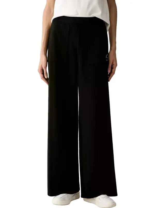 Karl Lagerfeld Wide-leg Logo Trousers - Black