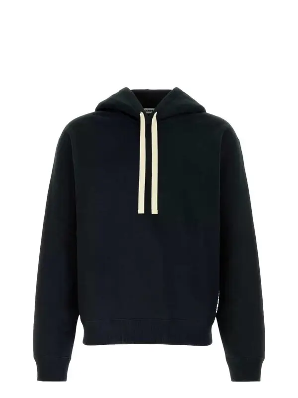 JIL SANDER Drawstring Hood Hoodie - Black