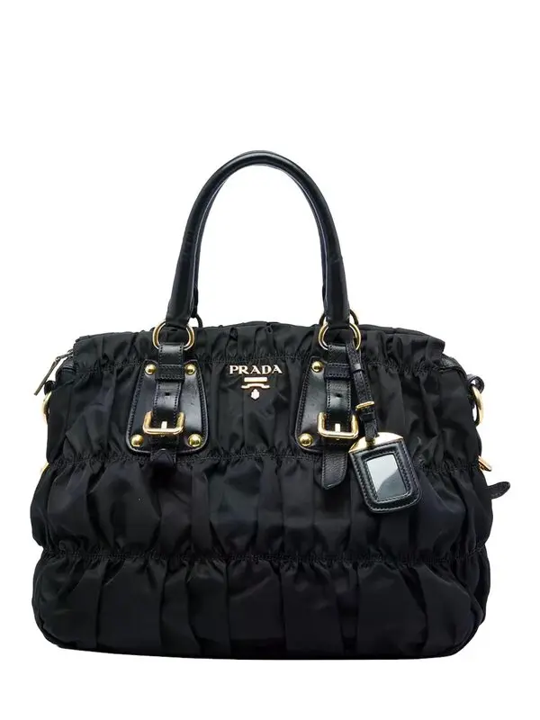 Prada Gaufre Tessuto Satchel - Black