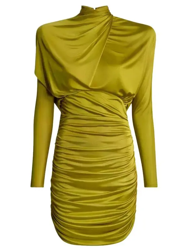 Balmain Draped Flowing Jersey Dress - Green
