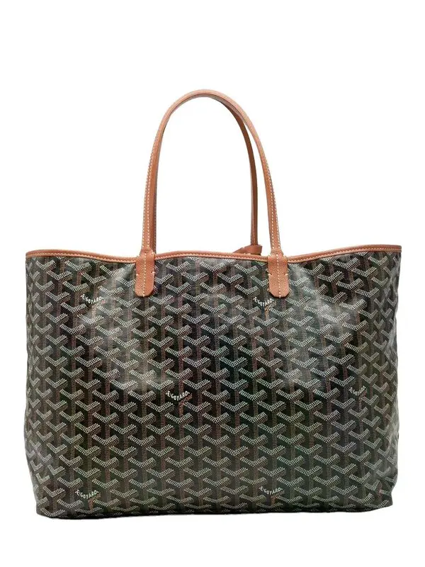 Goyard Saint Louis Pm Tote Bag In Coated Canvas With Leather Trim - Black