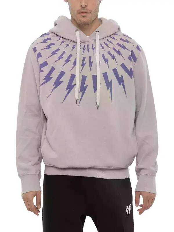 Neil Barrett Fairisle Thunderbolt Hoodie - Neutrals