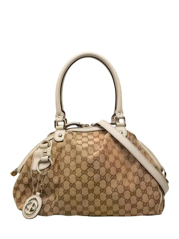 Gucci Gg Canvas Sukey Satchel - Neutrals