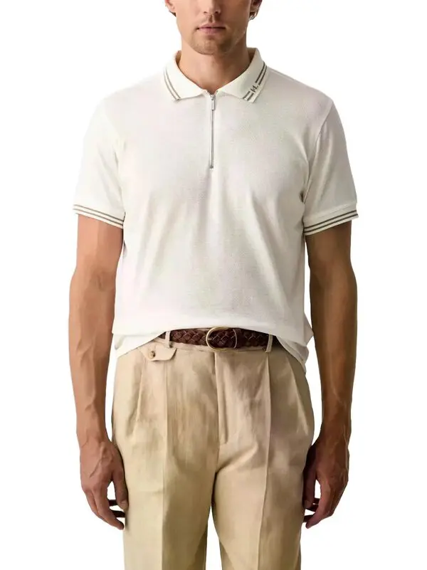 Karl Lagerfeld Zip-fastening Tipped Polo Shirt - White