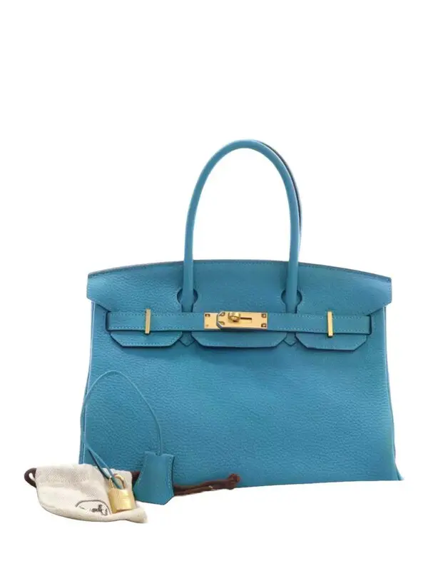 Hermès 30cm Togo Leather Birkin Retourne Handbag - Blue