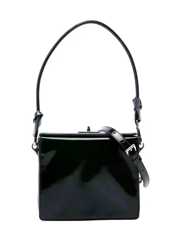 Prada Patent Leather Turnlock Satchel - Black