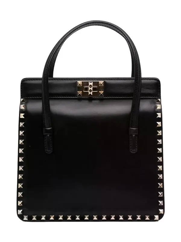 Valentino Garavani Leather Rockstud Handbag - Black