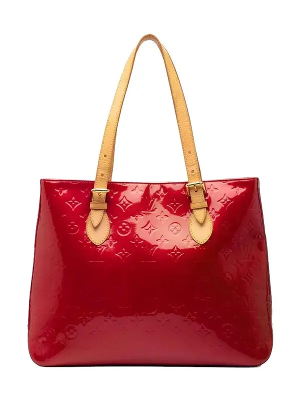 LOUIS VUITTON Monogram Vernis Brentwood Tote Bag - Red