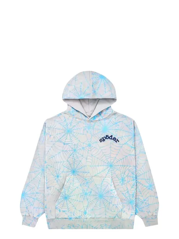 SP5DER Logo Print Hoodie - Grey