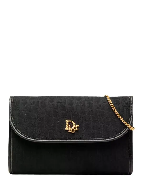 Dior Diorissimo Trotter Canvas Chain Crossbody Bag - Black
