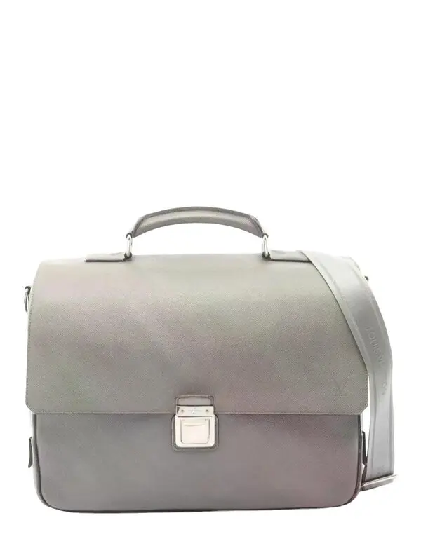 LOUIS VUITTON Taiga Vassili Gm Business Bag - Grey