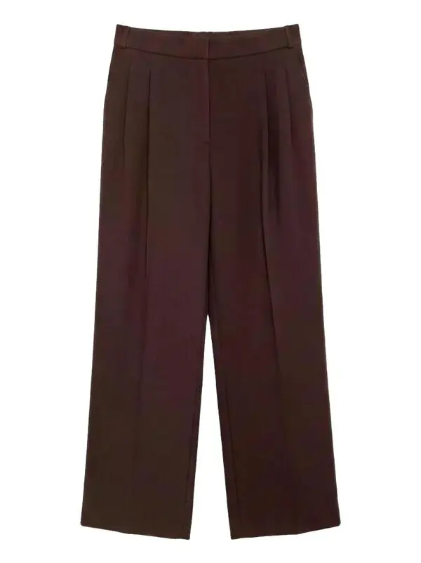 Black Label Pleated Wide-leg Trousers - Brown