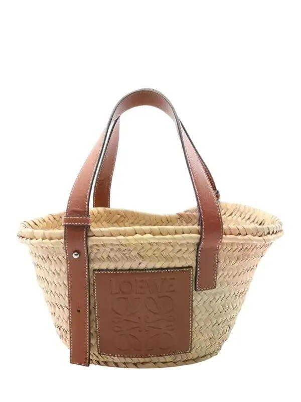 Loewe Small Raffia Anagram Basket Tote Bag - Neutrals