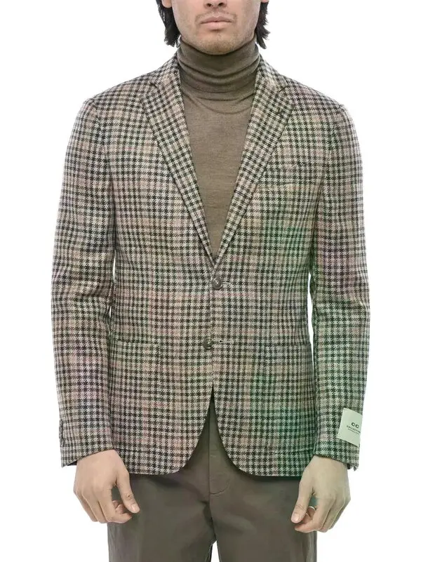 Corneliani Gingham-check Single-breasted Jacket - Brown